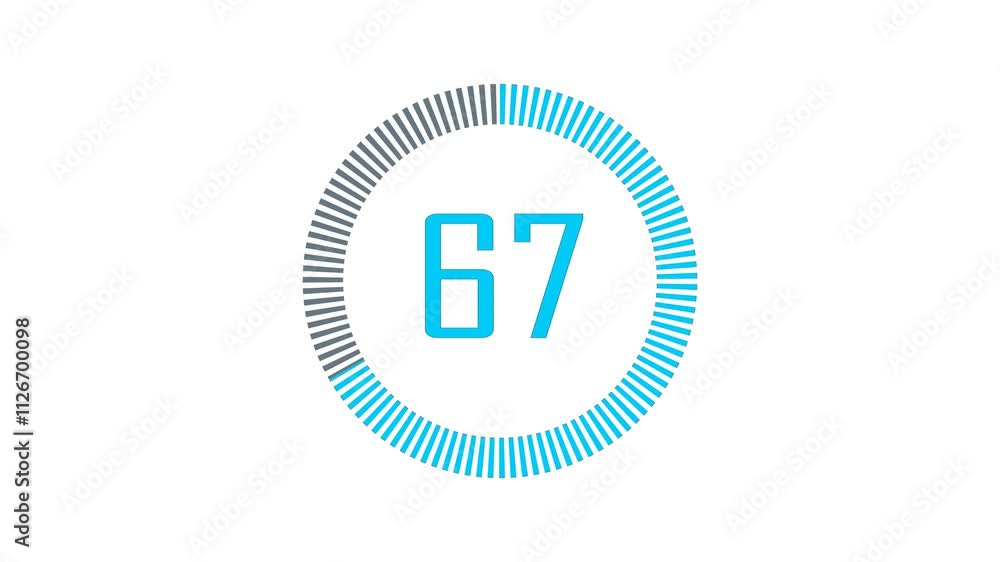 Counting Number from 0 to 100. counter loading bar animation. Circle ...