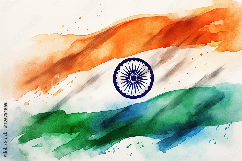 Flag of India brush stroke background. National flag of Republic of ...