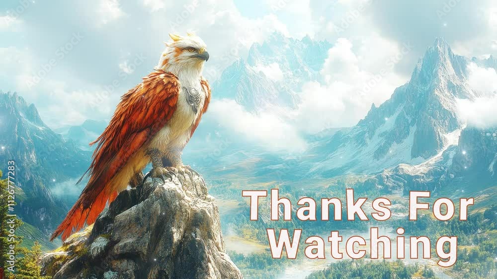 Watch regal eagle perched majestically, surveying stunning scenery ...