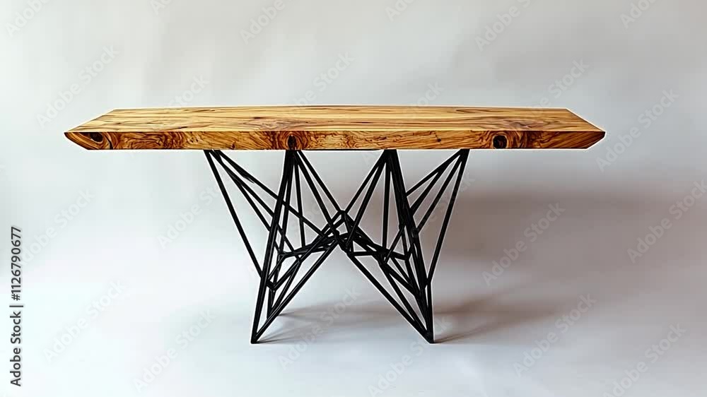 Modern Console Table: Geometric Design. Sleek console table with a live ...