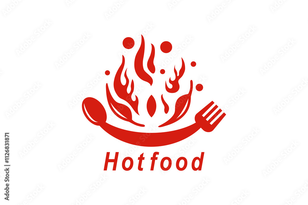 This is a spoon and fork and chili food logo design suitable for ...