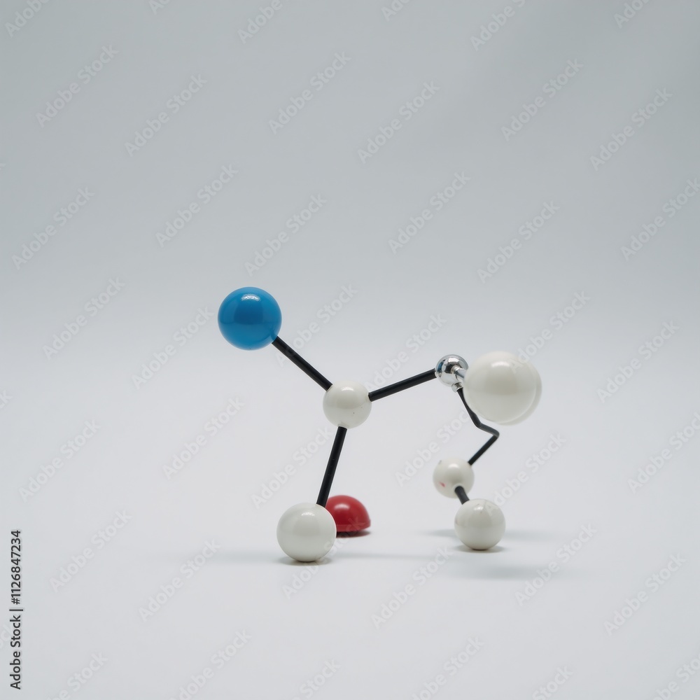 Image shows an ethyl alcohol C2H5OH molecule using a ball-and-stick ...