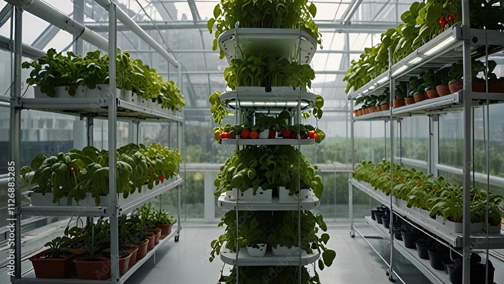Advanced Vertical Farming Setup in a University Research Lab Stock ...