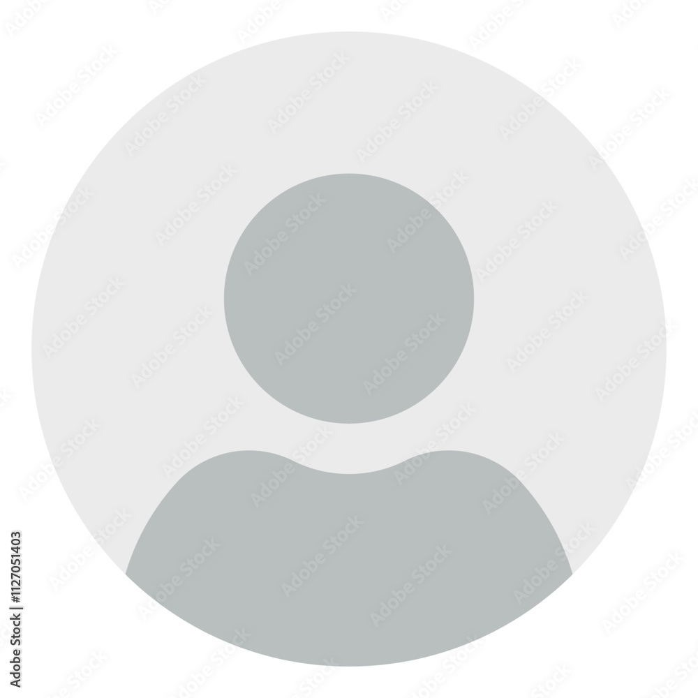 Vector flat illustration in grayscale. Avatar, user profile, person ...