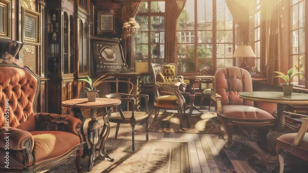Vintage Coffee House: A coffee house with a vintage vibe, featuring ...