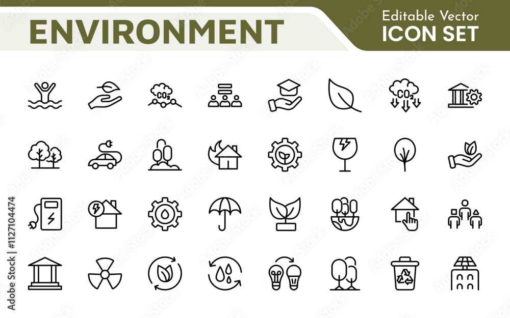 Environment Icon Set. A vibrant collection of icons promoting ...