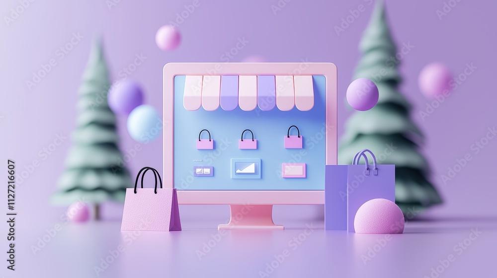 E commerce and Checkout Interfaces: A desktop computer screen ...