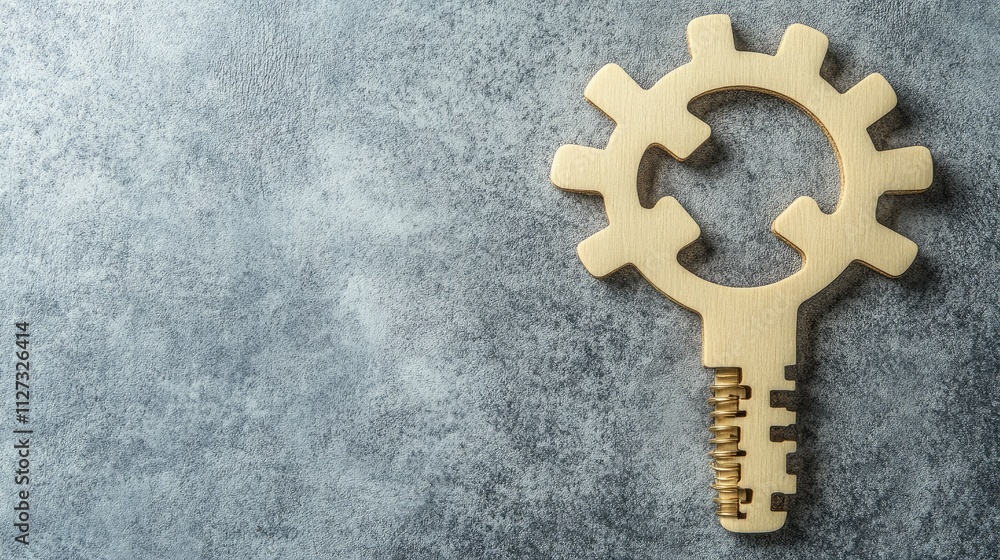 KPI key performance indicator symbol represented by a wooden key and ...