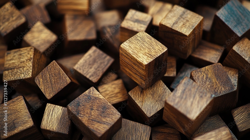 KPI wooden cubes representing key performance indicators for human ...