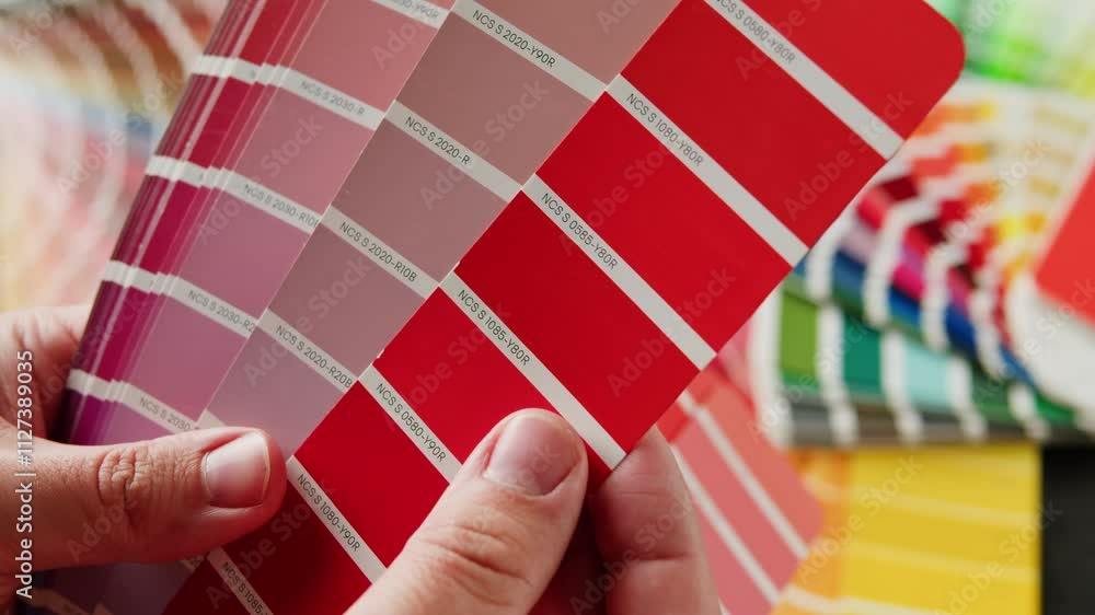 Color pallet, choosing the color by designer, furniture real estate or ...