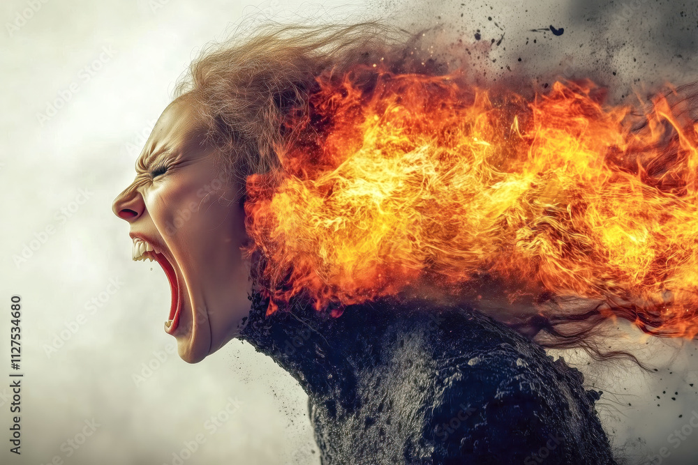 Soprano singer hitting a high note, with emotion and passion clearly ...