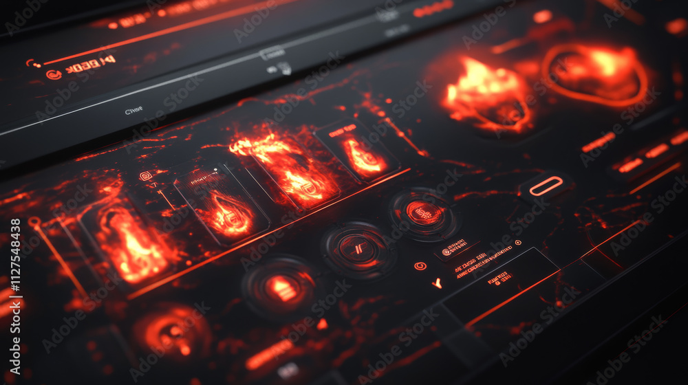 Game menu interface ui elements, buttons, progress bars, settings ...