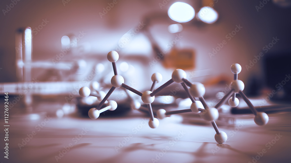 Molecular model of life's building blocks, representing the intricate ...