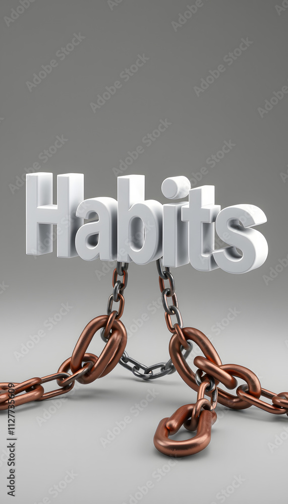 Habits as a negative aspect of life - symbolized by word Habits and and ...