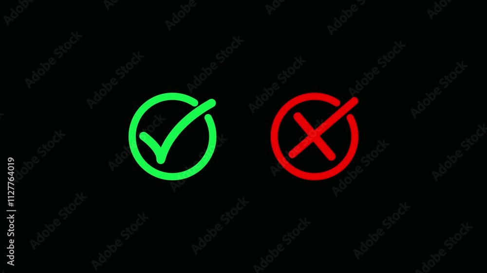 Animated Tick and Cross Icons for Feedback and Results, Tick and Cross ...