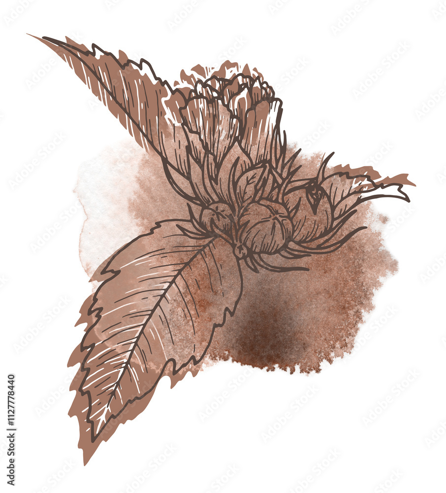 Floral arrangement in the 2025 color of the year Mocha Mousse. Hand ...