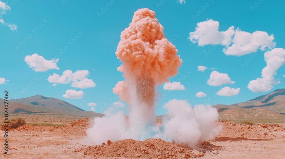 Explosive detonation test desert location photography clear sky ...