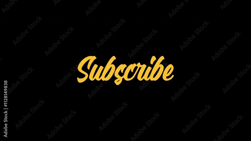 Animated Subscribe sign in gold color on black background. Subscribe ...