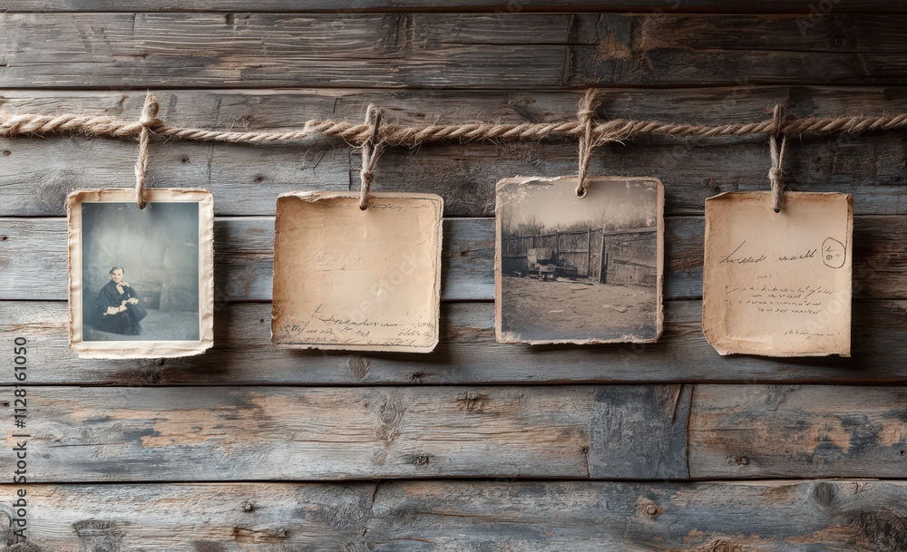 Vintage nostalgia captures memories with retro photography. Old photos ...