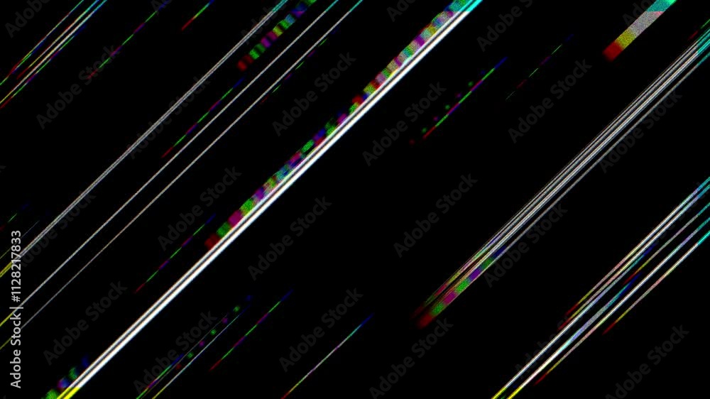 Diagonal seamless VHS damage with RGB distortion, glitch, and noise ...