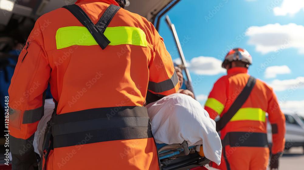 Medevac Operations, paramedics in action, unloading a patient from a ...