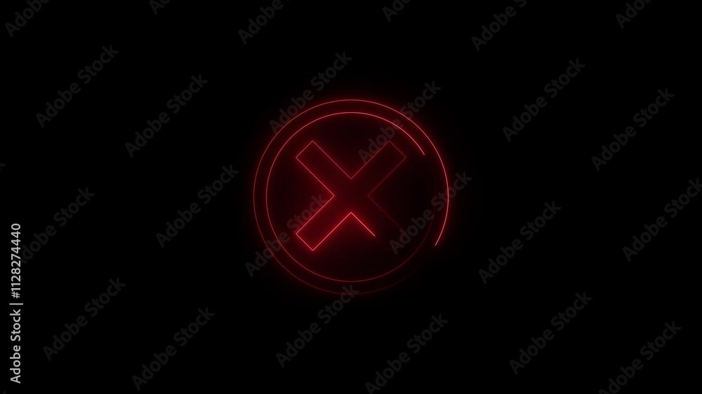 Red Animation symbol incorrect cross symbol suspense Forbidden or ban ...