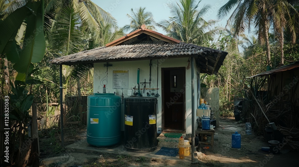 Compact Biogas Plant Setup: A small-scale biogas setup with compact ...