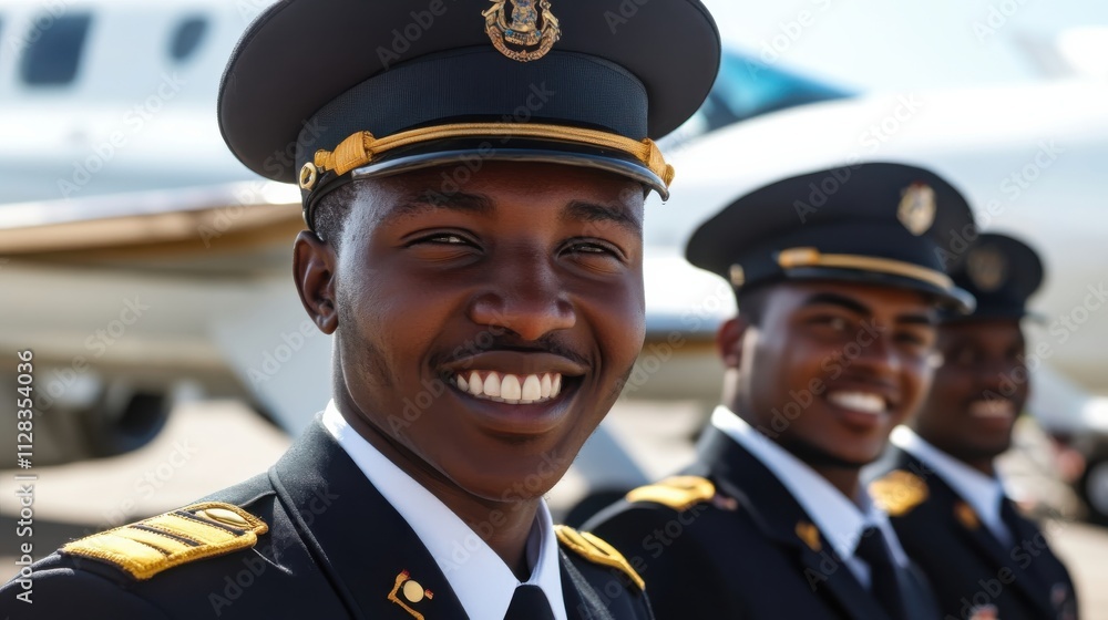 A collection of portrait photos of African pilots, from cadets to ...
