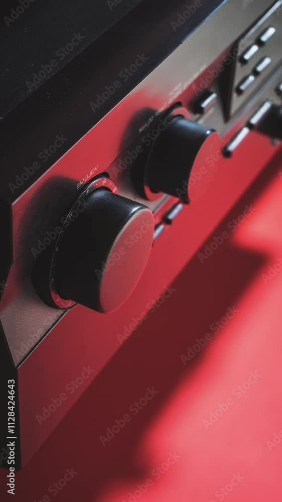 vertical video of volume controls panel. Audio Receiver Control Panel ...