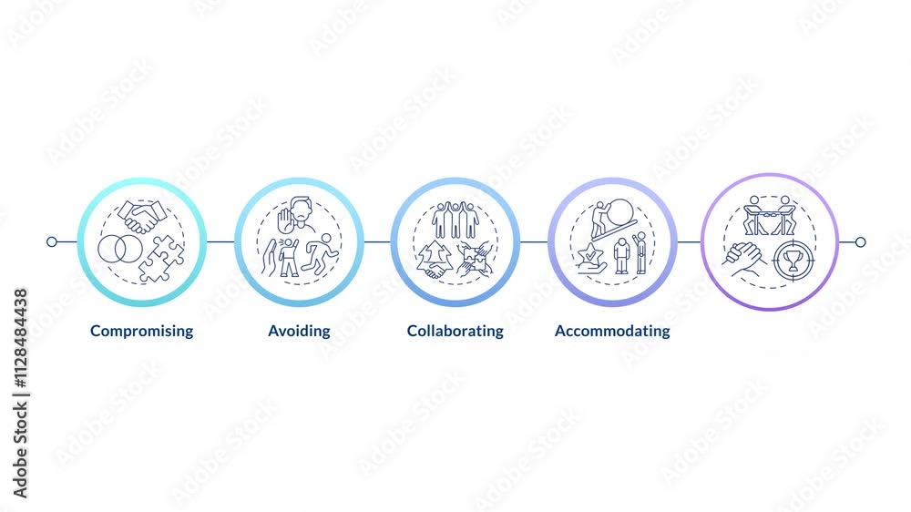 Video Stock Conflict resolution infographic circles animation ...