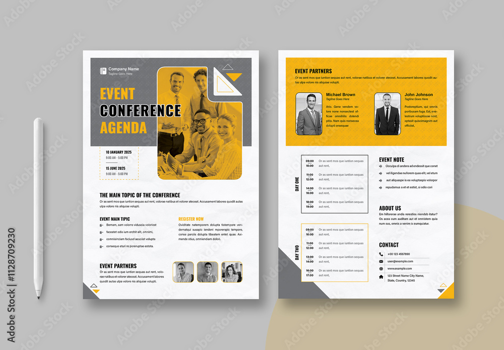 Event Conference Agenda Layout Stock Template | Adobe Stock