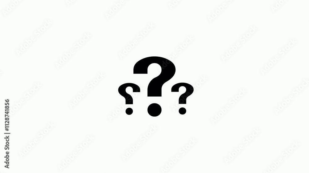 Animation of question mark with transparent Question mark symbols on ...