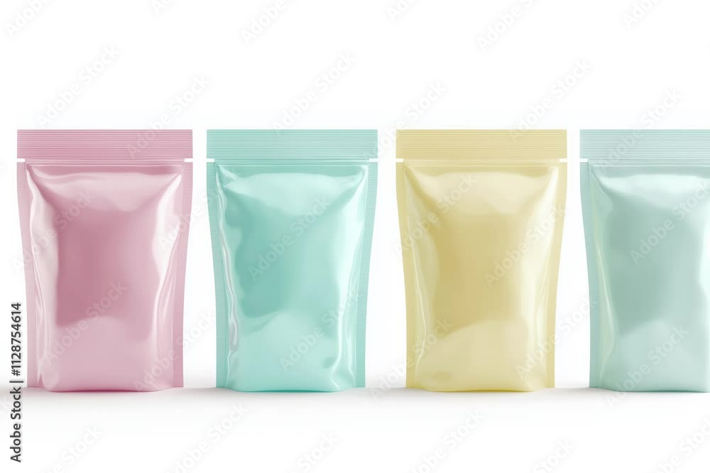 Stick pack. Blank sachet package mockup for coffee and tea isolated on ...