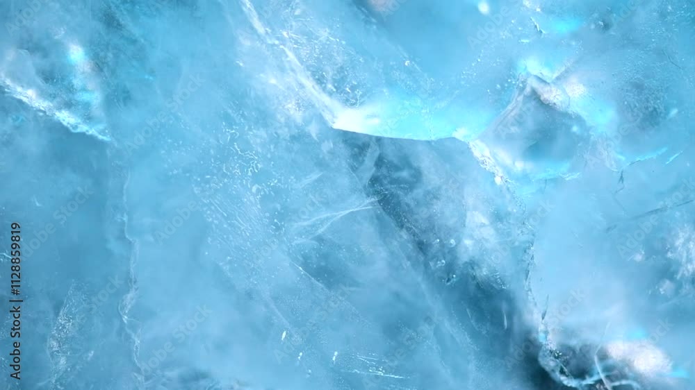 Ice texture background, Abstract natural ice texture. Freezy ice structure surface. Blue ...