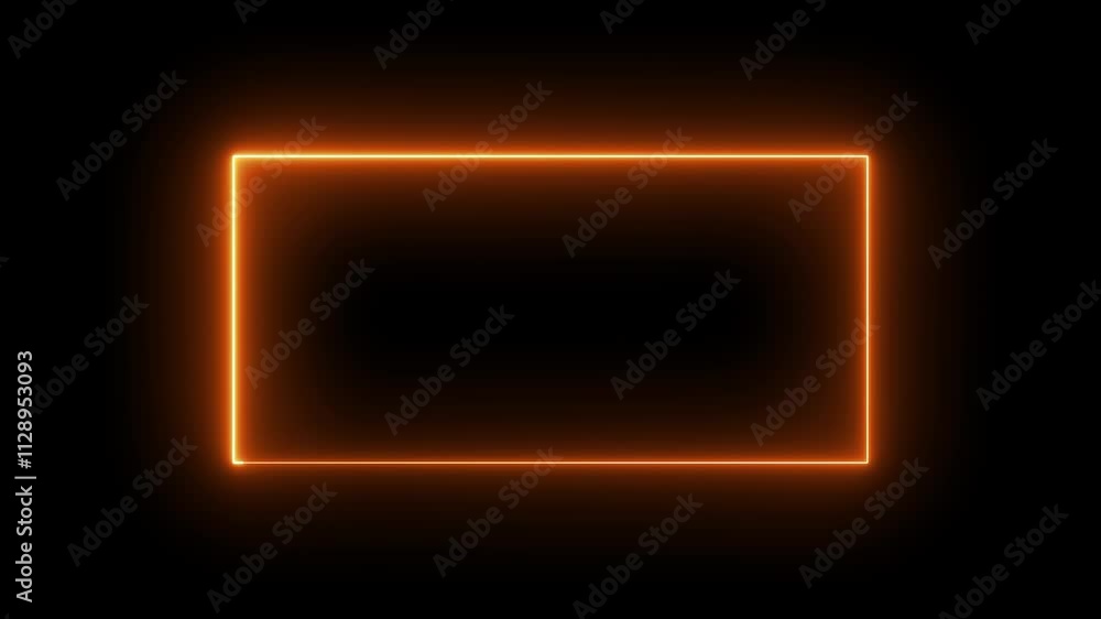 Neon Line with bright flashing on the black background. Bright flashing ...