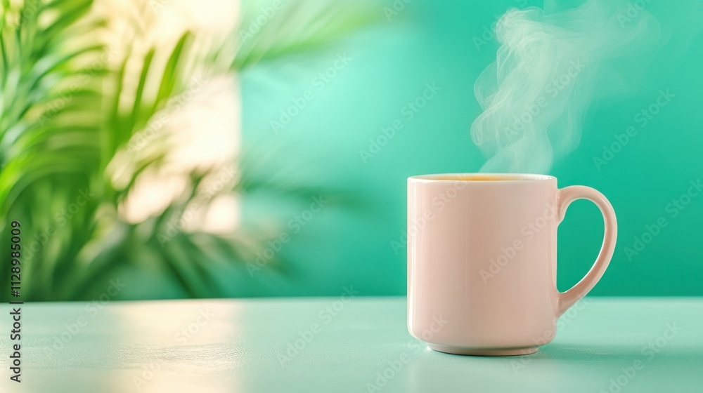 A warm cup of tea, glowing softly in a quiet room, evokes feelings of ...