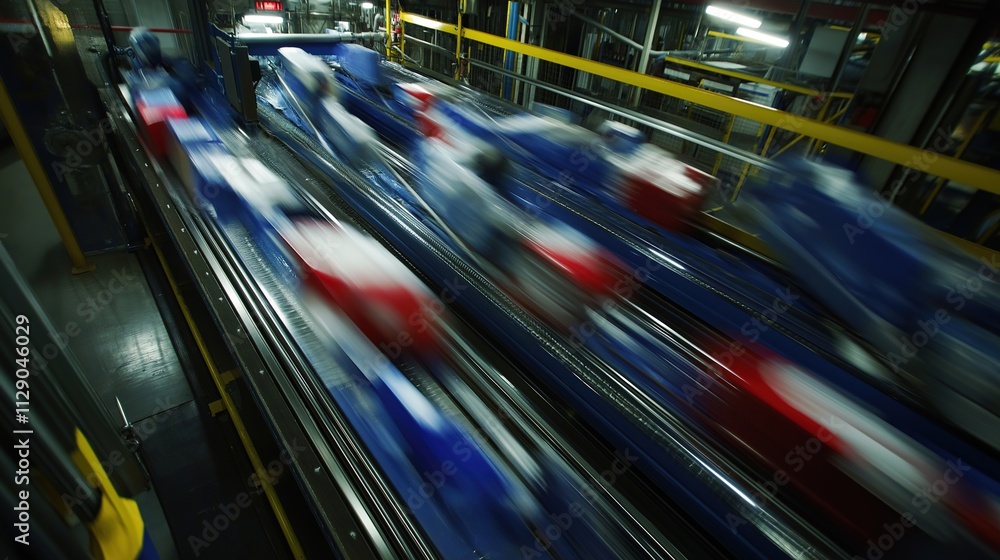Mail sorting facility with automated machinery efficiently processing ... Mail sorting facility with automated machinery efficiently processing ...