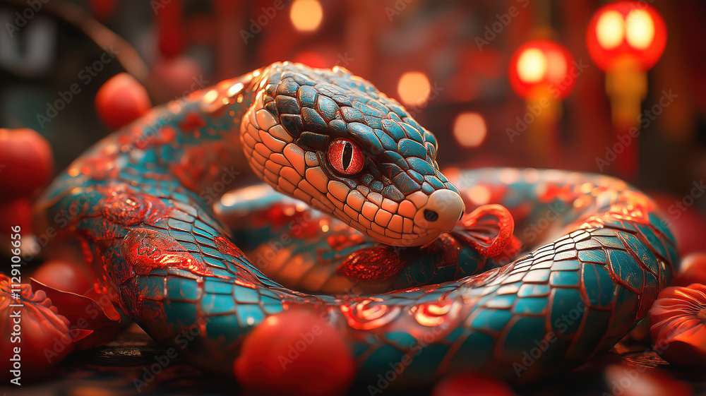 Celebrate Chinese New Year 2025, Year of the Snake, decorated with ...