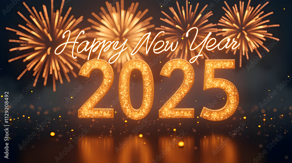 Festive Fireworks Celebration Welcoming the New Year 2025 with ...
