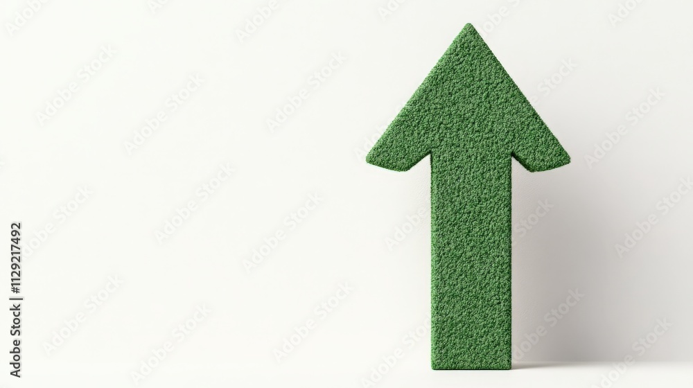 Green Grass Arrow: A simple green arrow pointing upwards with a ...
