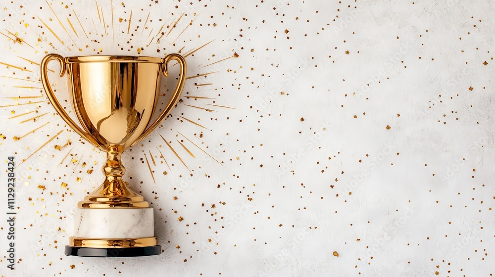 Golden Trophy Award: A gleaming, classic trophy stands proudly on a ...