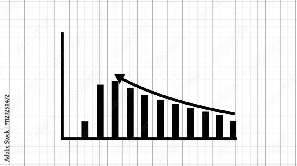 Business graph chart with upward trend animation. abstract business ...