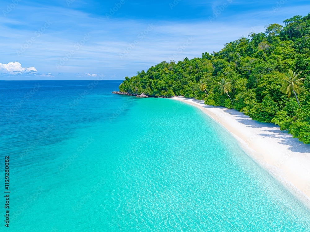 A dense jungle on a secluded tropical island in the Solomon Islands is ...