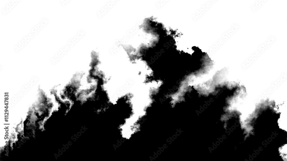 Abstract artistic ink Drops splatters, droplets falling spreading alpha ...