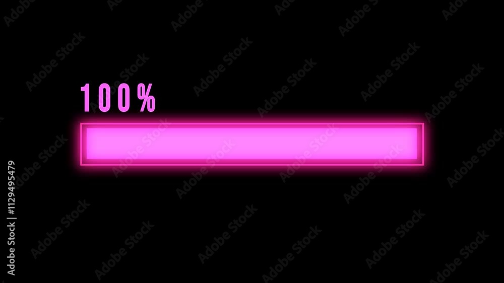 neon glowing arcade style loading bar, loading bar, pink, loading ...