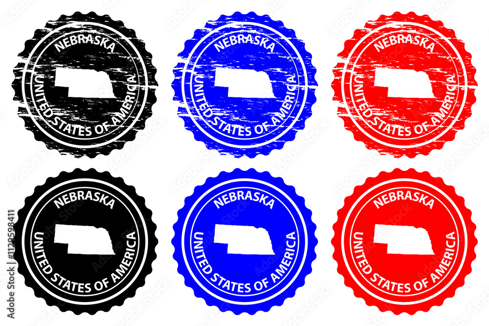 Nebraska - rubber stamp - vector, Nebraska (United States of America ...