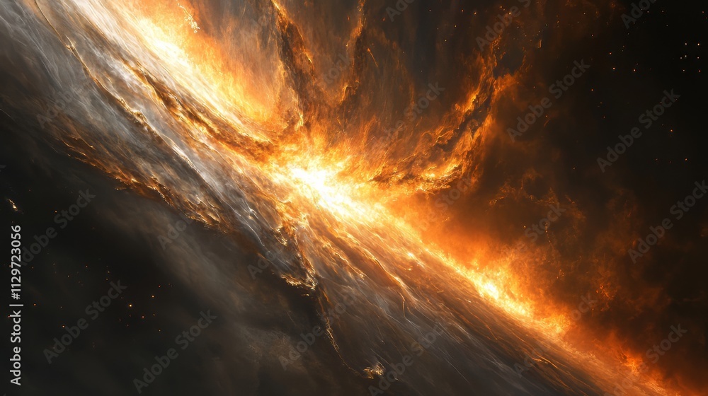 Abstract illustration, colorful space galaxy cloud nebula. stary night cosmos. universe science ...