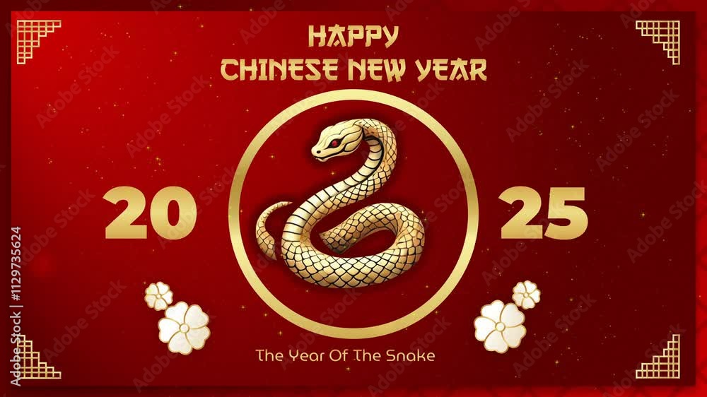 chinese new year animation 2025 with elegant concept, firework effect ...