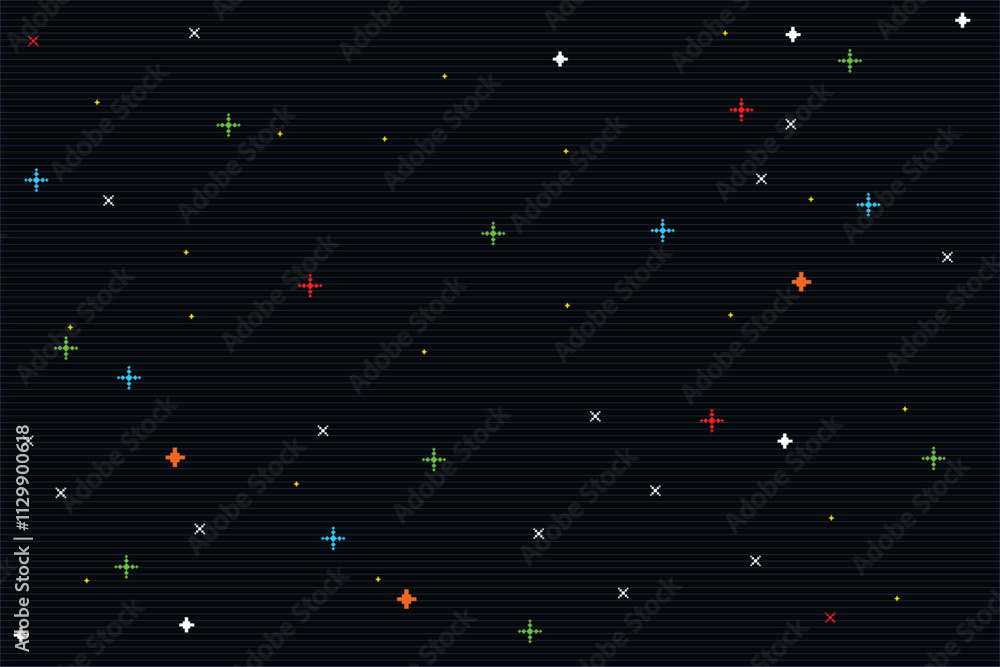 Pixel art of stars set. Star, glitter, sparkles. Pixelated starry sky signs. Space shining ...