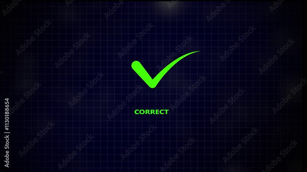 green tick signs animation, correct animated icons, abstract motion ...